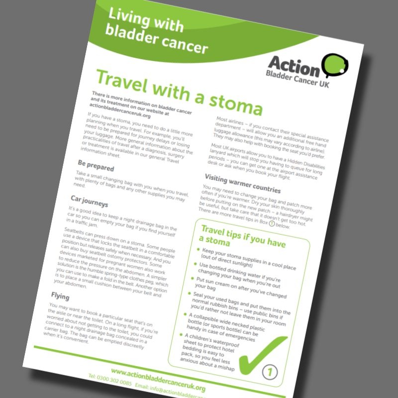 Action Bladder Cancer leaflet - TRAVEL WITH A STOMA Information Sheet