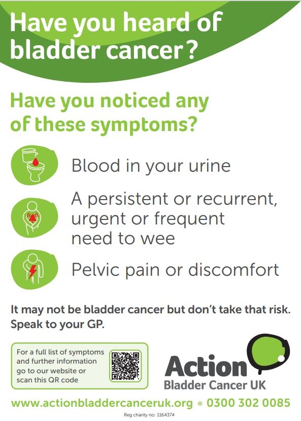 Action Bladder Cancer leaflet - Symptoms poster